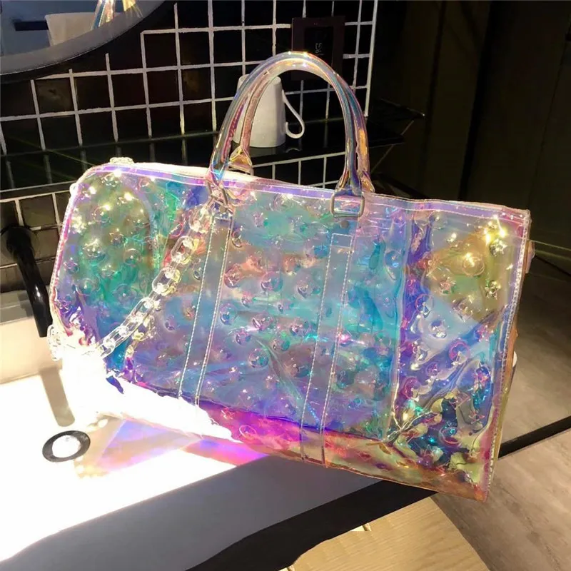 Designer Bag Colorful Casual Travel Bag Soft PVC Transparent Backpack ...