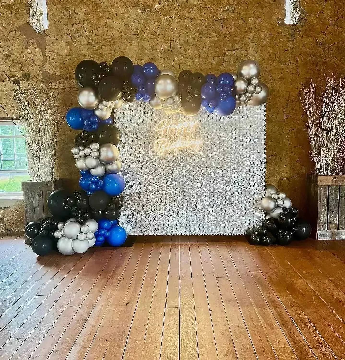 Hexagonal Sequin Backdrop Panels 12/16/11.8x11.8 in 30x30 cm Shimmer ...