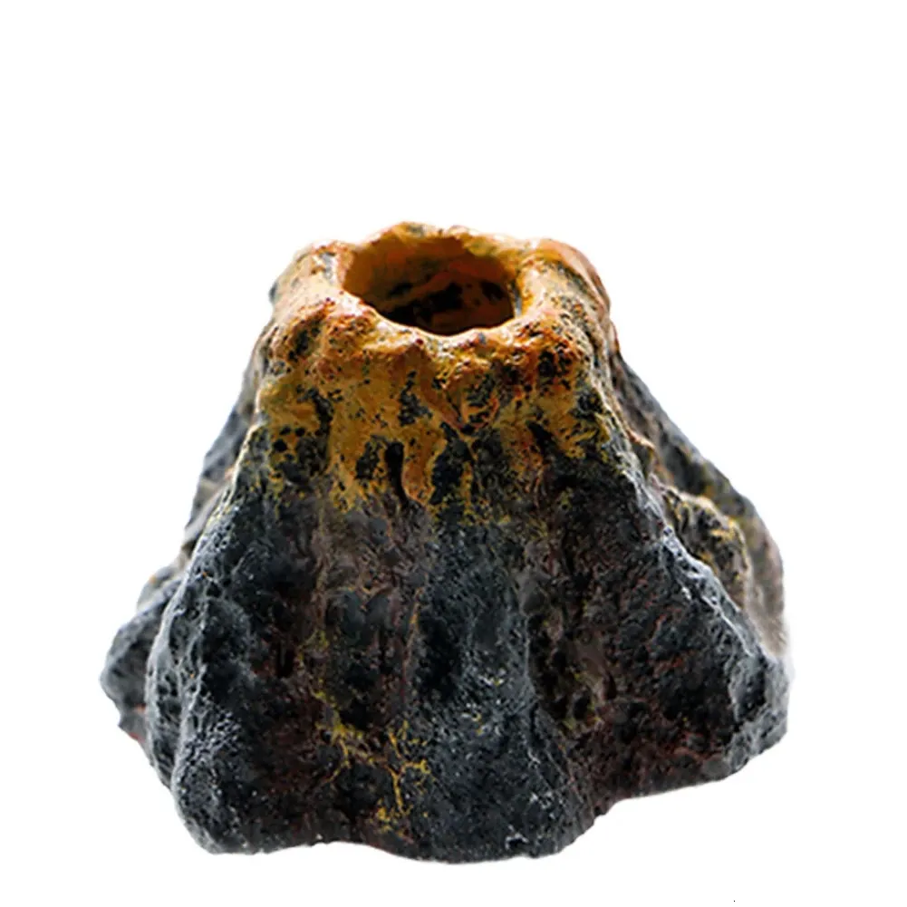 Aquarium Fish Tank Decor Volcano Shape Resin Air Bubble Stone Oxygen ...