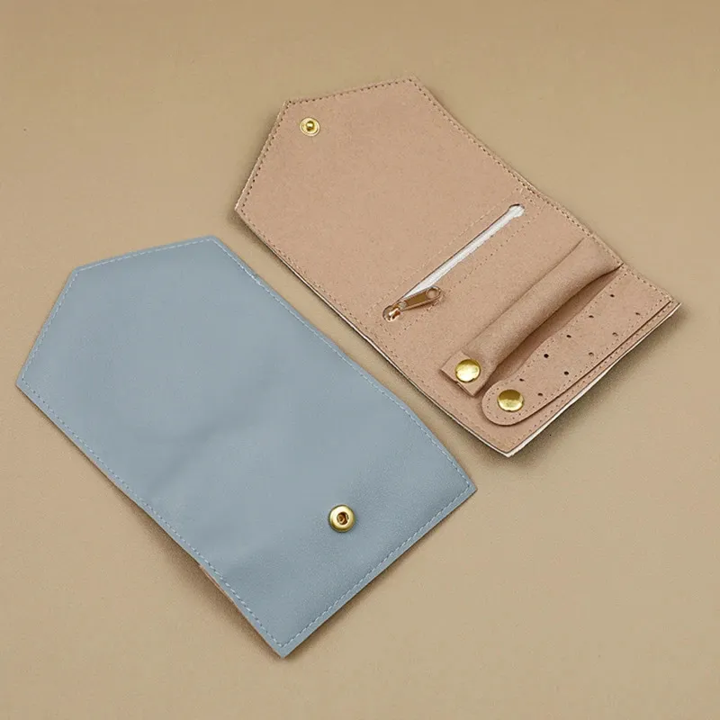 Portable Foldable Jewelry Organizer Travel Necklace Organizer Mini Roll ...