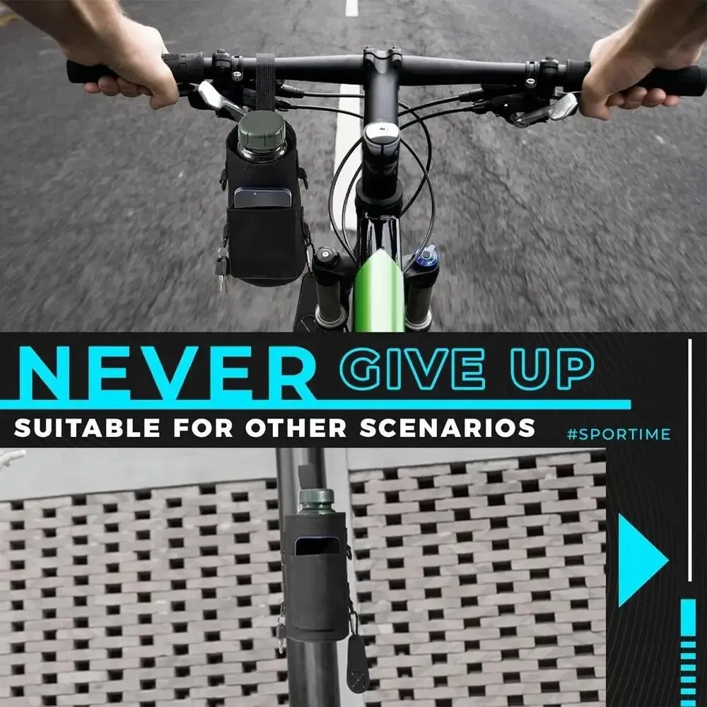 30/40 oz Magnetic Water Bottle Sleeve Adjustable Iron Grip Carbon Fiber ...