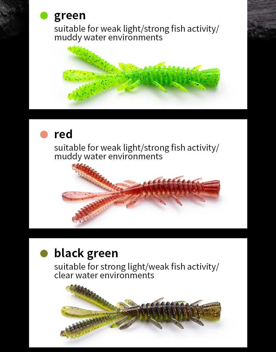 LINNHUE Soft Baits Floating Shrimp Swim Lure Jig Saltwater Silicone ...