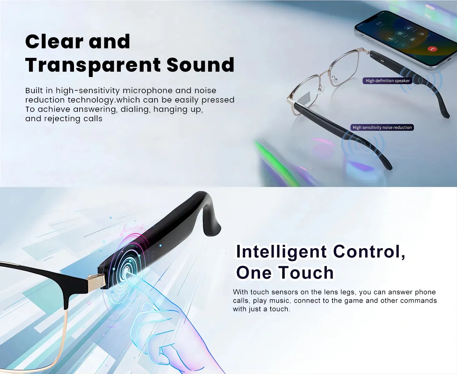 Smart audio sunglasses with Bluetooth speakers, color-changing lenses ...