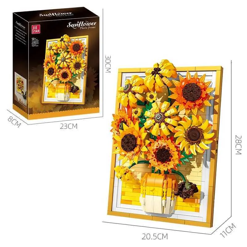 Van Gogh 3D DIY Wooden Puzzle Frame Building Blocks Kit 1,Creative Art ...