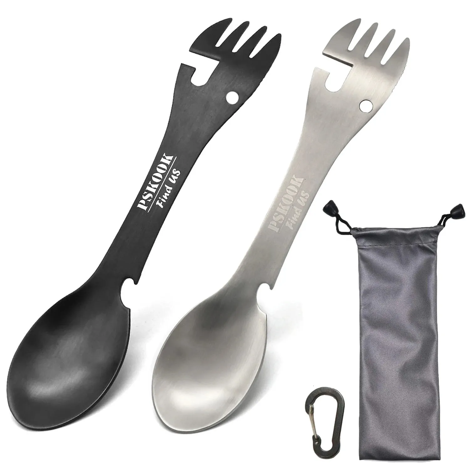 5-in-1 Utility Tactical Spork Stainless Steel Camping Utensil with ...