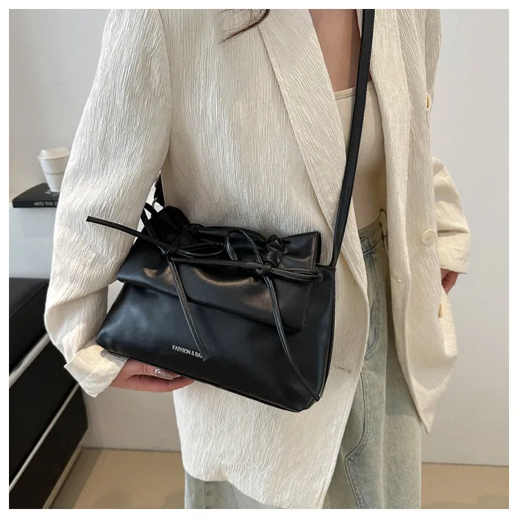 Butterfly Knot Small PU Shoulder Bag with Cell Phone Pocket for Daily ...