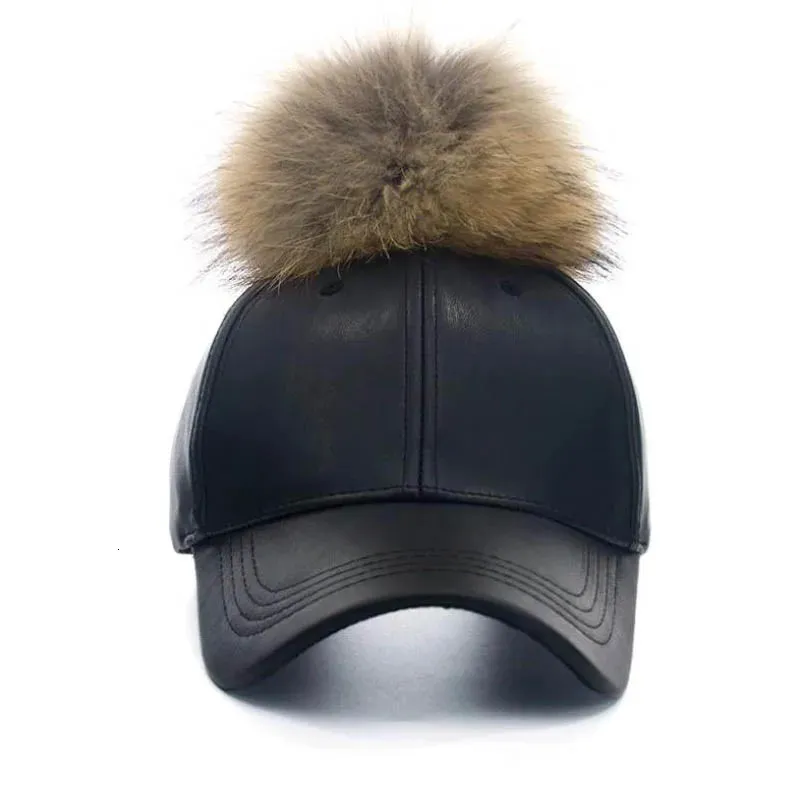 Doit Korean Autumn Winter Raccoon Fur Baseball Cap with Silk Material ...