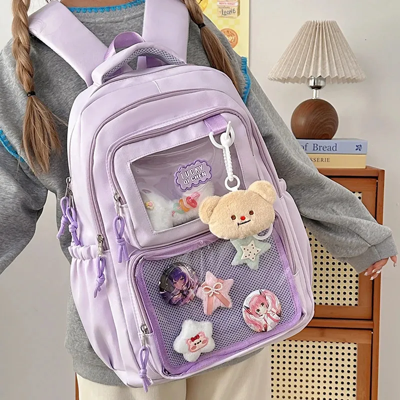Japanese Style Transparent Ita Backpack Large Capacity PP Material ...