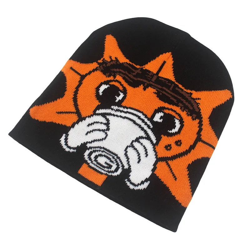 Anime Cartoon Two-Sided Jacquard Knitted Acrylic Wool Hat Face Mask for ...