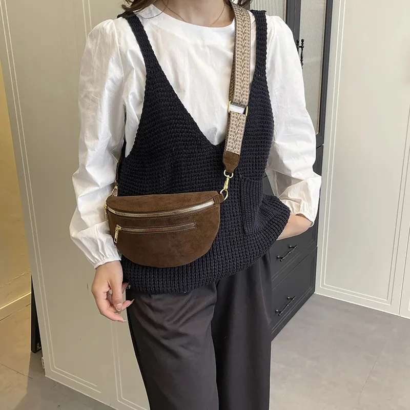 Winter Faux Suede Crocodile Waist Bag for Boys Sports Street Trend ...