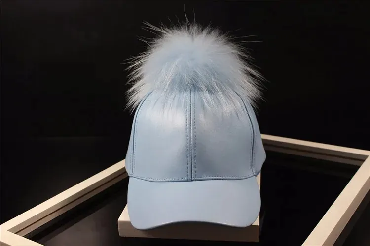 Doit Korean Autumn Winter Raccoon Fur Baseball Cap with Silk Material ...