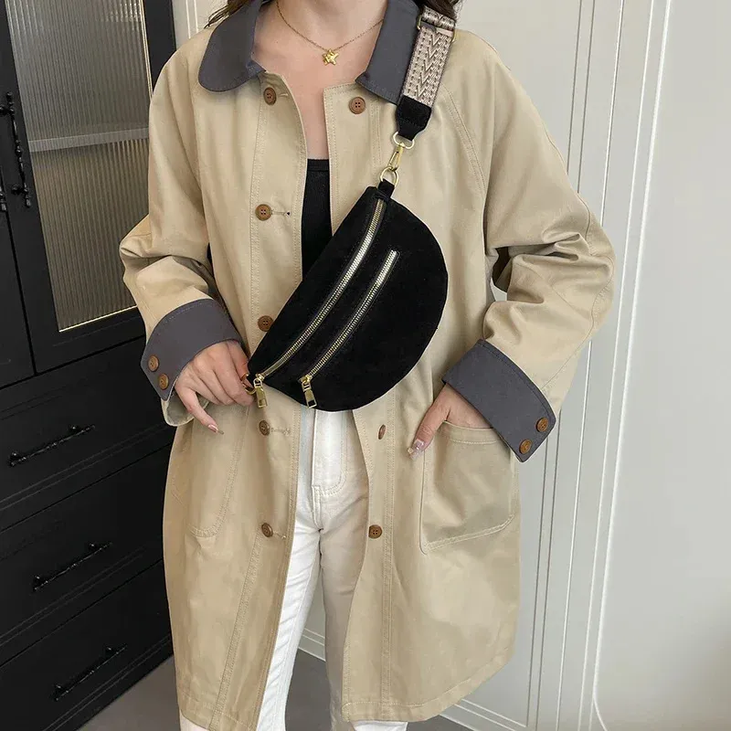 Winter Faux Suede Crocodile Waist Bag for Boys Sports Street Trend ...