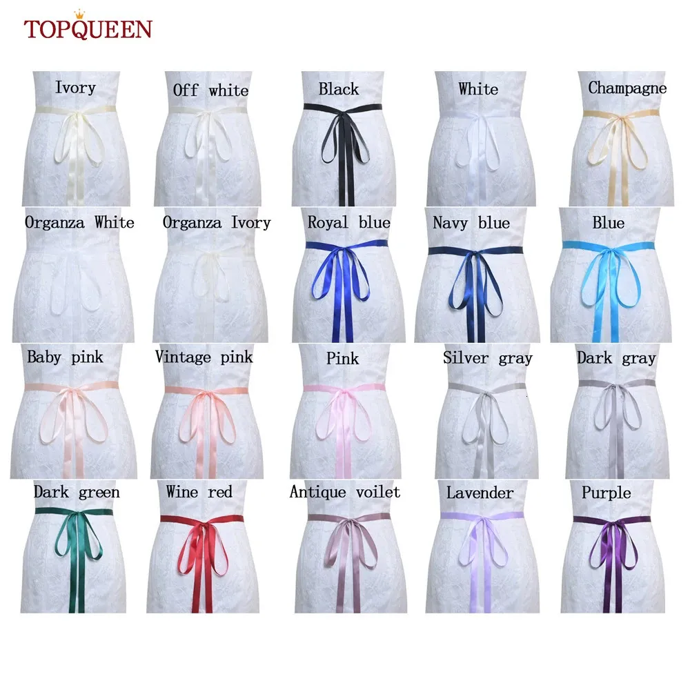 TOPQUEEN Genuine Leather Bridal Sash Belt with Golden Buckle Narrow ...