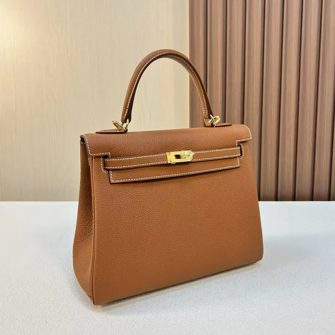 Designer bag 25cm togo leather small flap handbag with lock cover ...