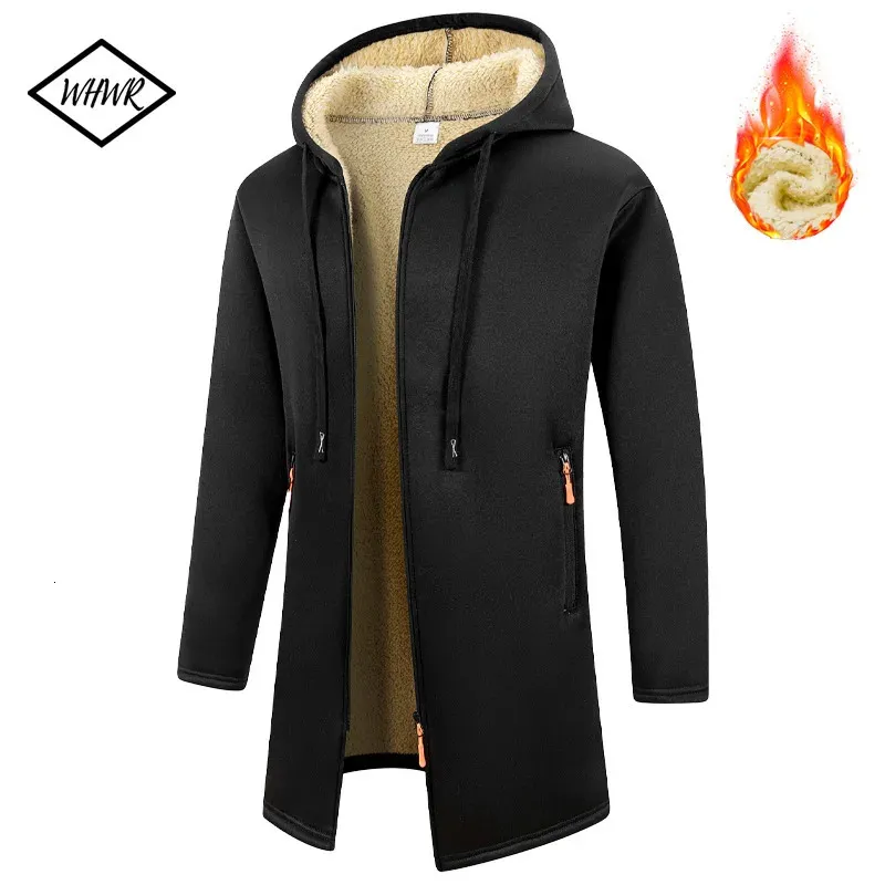 Mens Thick Fleece Hoodie Knit Zipper Hooded Oversize Long Sleeve ...