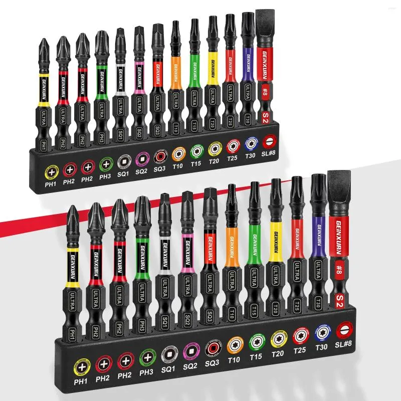 Geinxurn 2-Inch Magnetic S2 Alloy Steel Screwdriver Bit Set with Holder ...