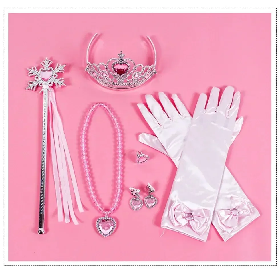 Pincess Anna Elsa Cosply Accessories Crown Magic Wand Necklace Wig ...