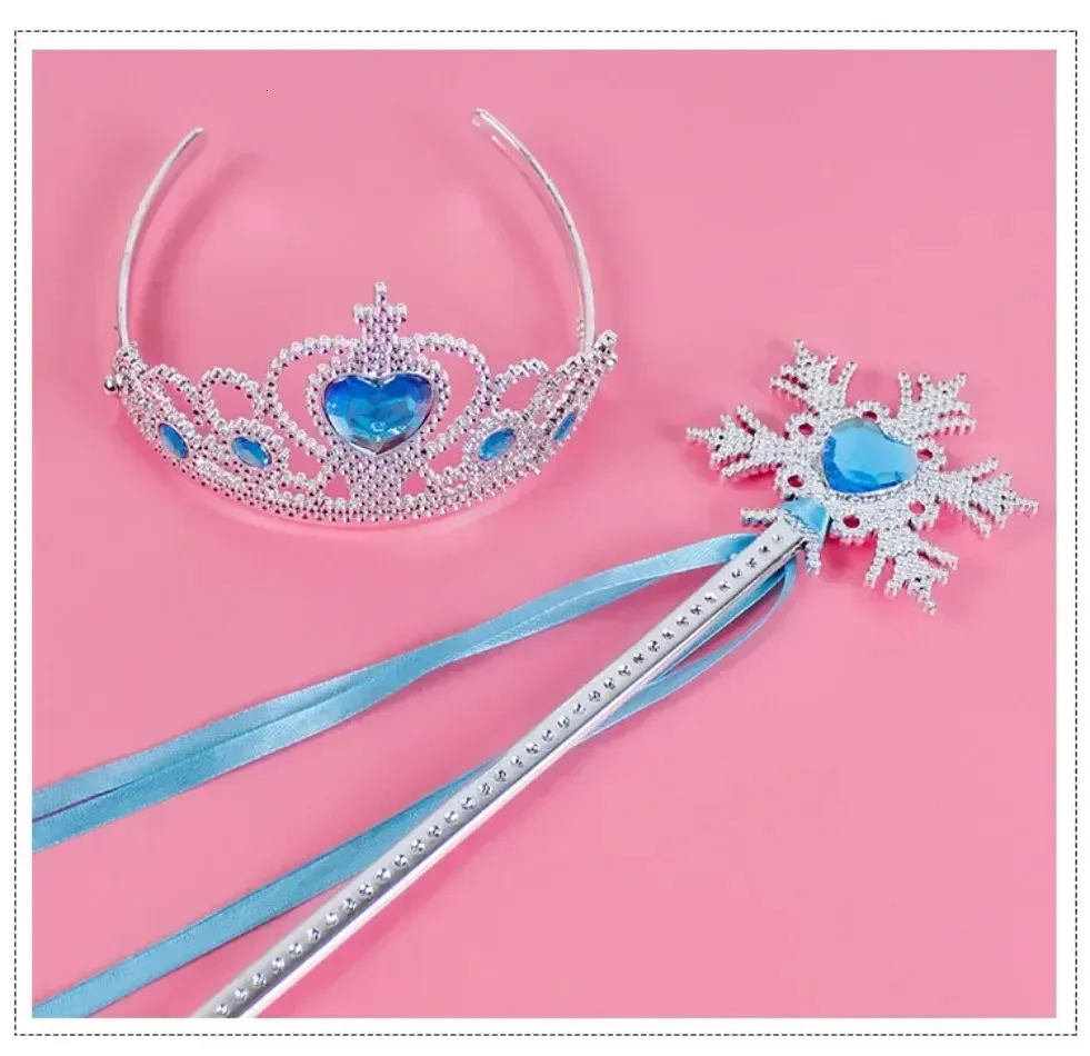Pincess Anna Elsa Cosply Accessories Crown Magic Wand Necklace Wig ...