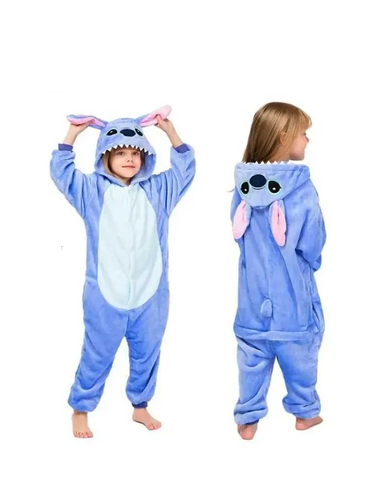 Disney Stitch Pajama Children Cartoon Plush Kigurumi Onesies Winter ...