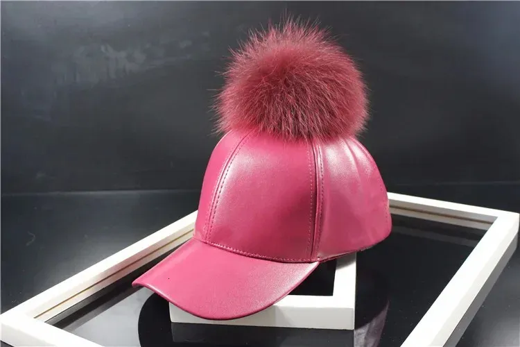 Doit Korean Autumn Winter Raccoon Fur Baseball Cap with Silk Material ...