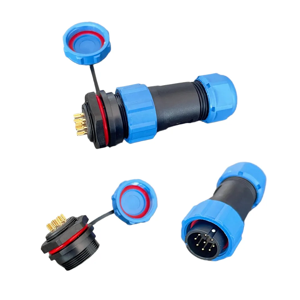 IP68 M21 connectors rear lock 9-core 5A waterproof industrial cable ...