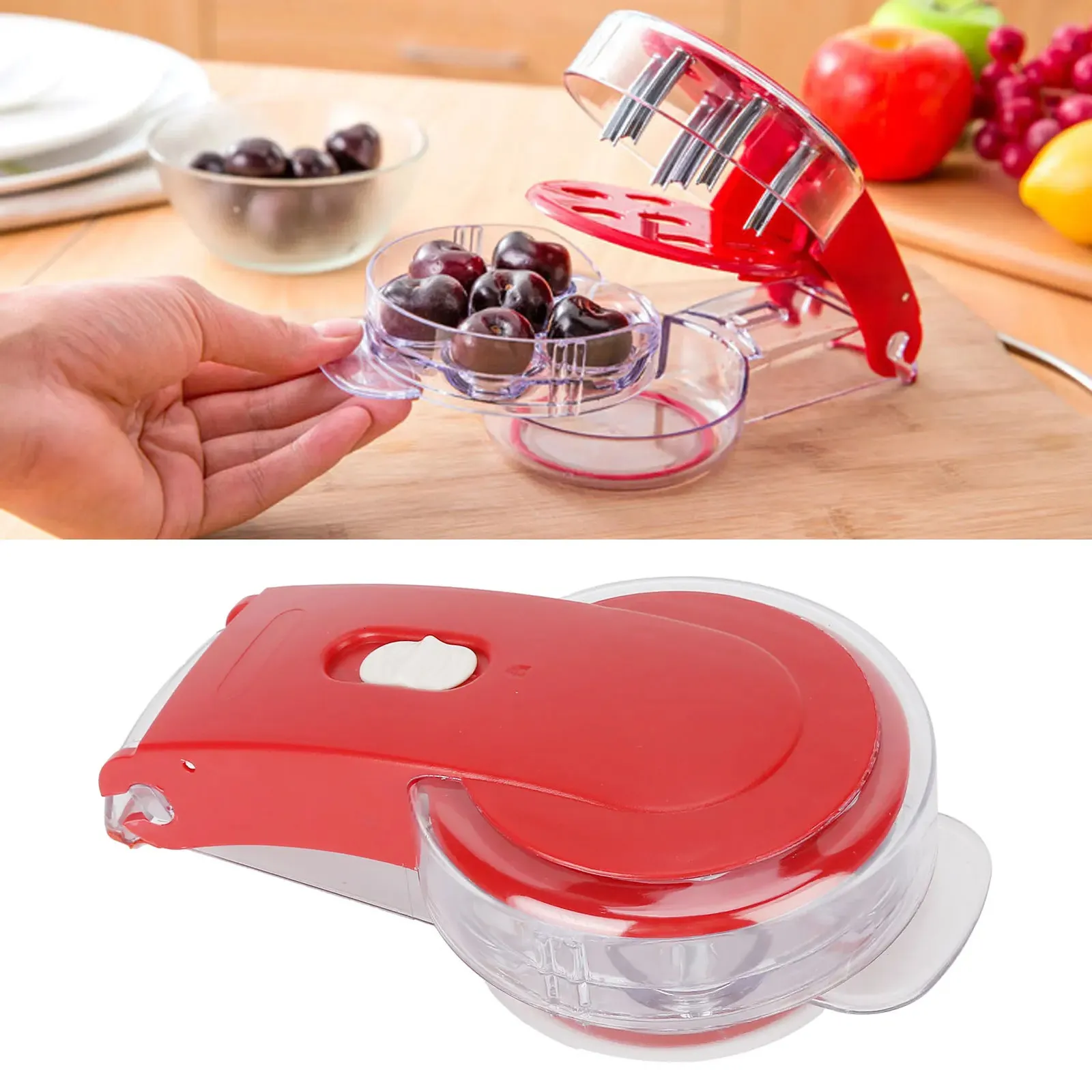 Cherry Pitter Olive Seed Squeeze Tool Automatic Ceramic Blade Kitchen ...