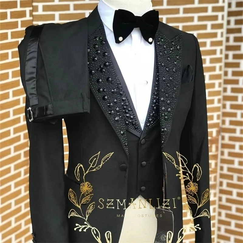 Black Men Suits Slim Fit Stone Crystal... From Kong04, $119.19 | DHgate.Com