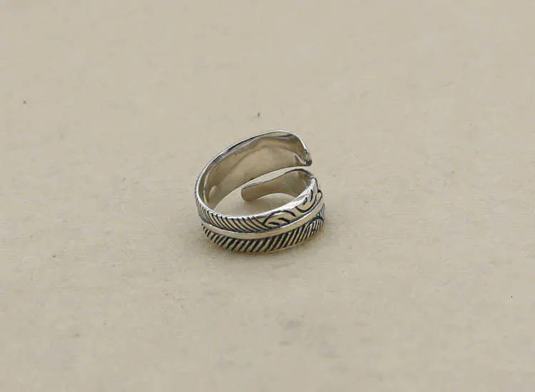 Tibetan Style S925 Sterling Silver Men's Ring with Cross and Heart Pattern, Handmade Leather ...