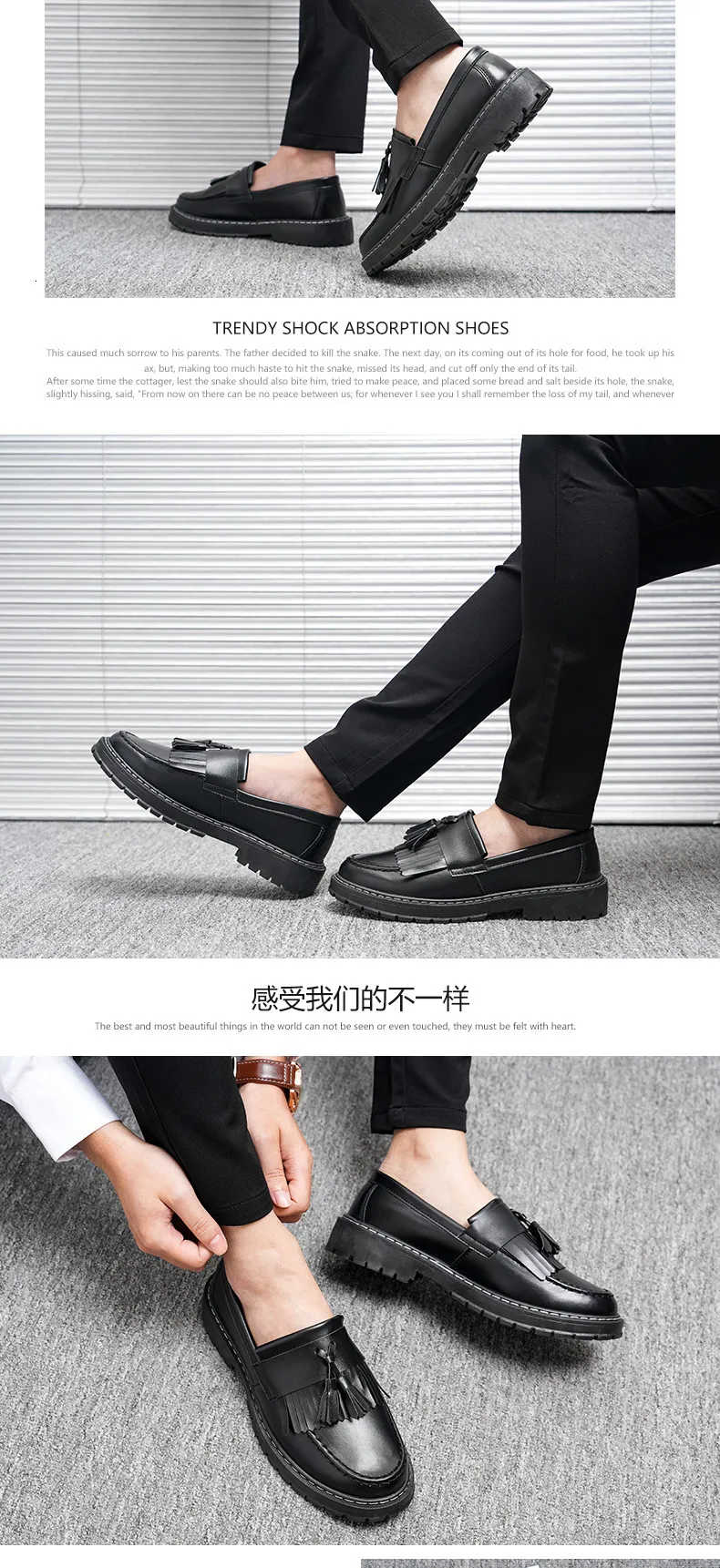 STAOXINDIKE Men's Leather Chunky Block Heel Narrow Wing Toe Dress Shoes ...