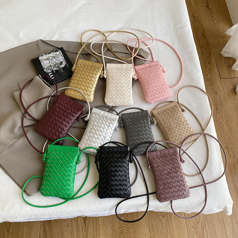 Luxury Designer Mini Woven Phone Crossbody Bag For Women Versatile ...