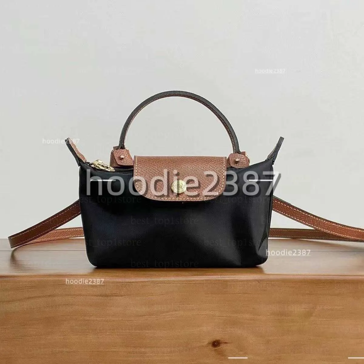 Mini tote bag for men with zipper closure, soft PU material, nylon ...