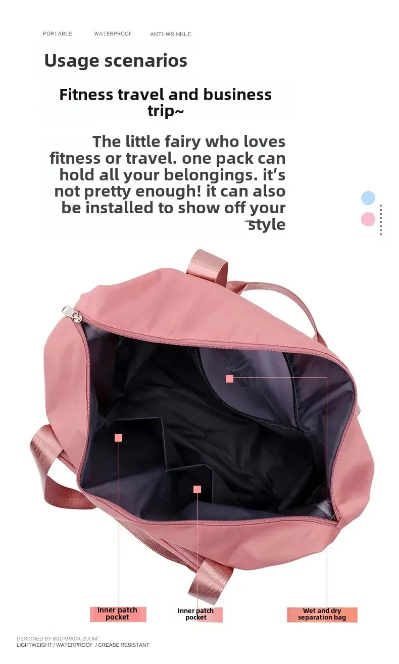 Fashion Fitness Travel Bag Neoprene Wet Dry Separation Folding Tote Bag ...