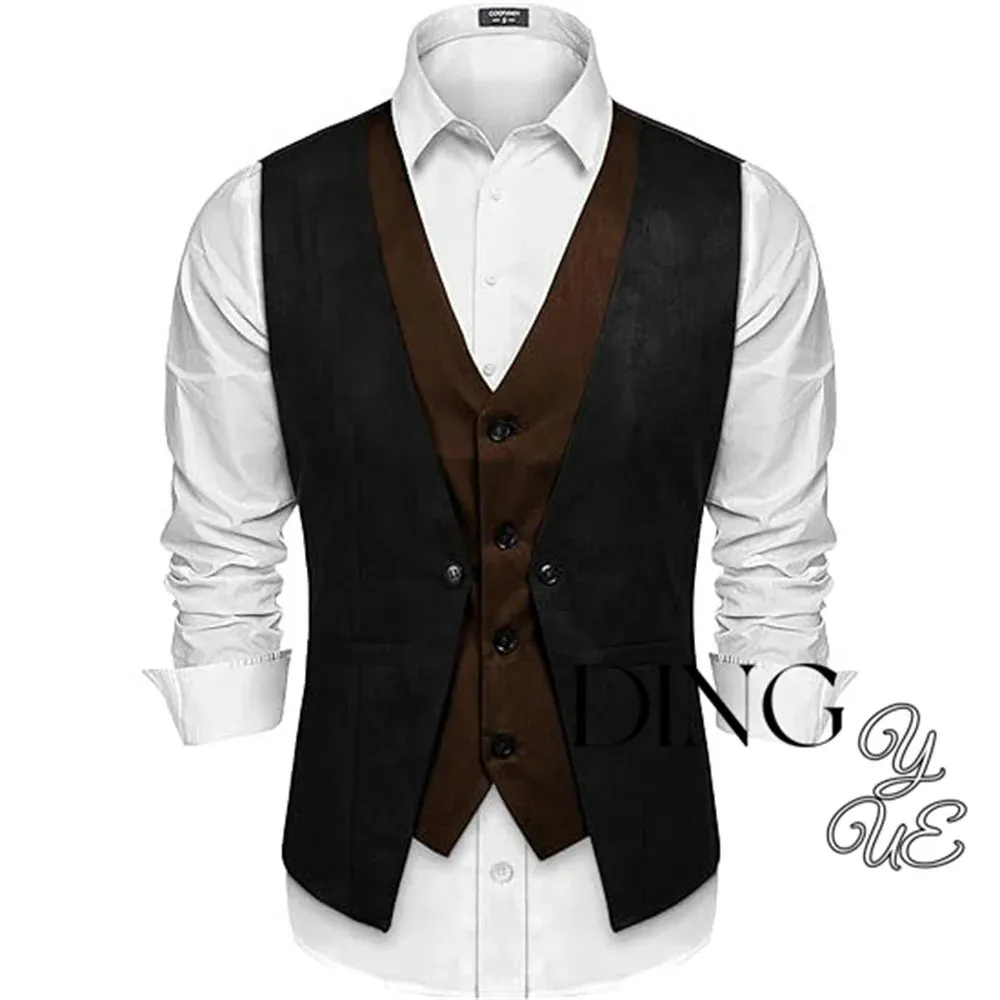 Mens Steampunk Vest Hooded Cotton Waistcoat Casual Outdoor Recreation ...