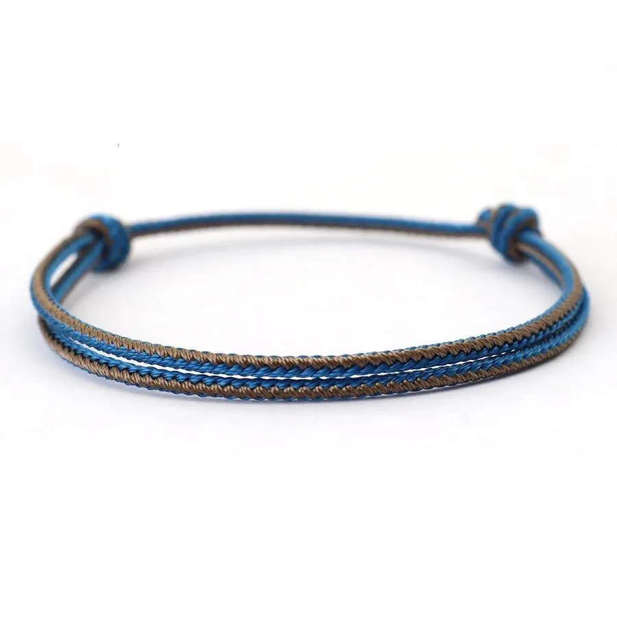 Men's 2mm Thin Leather String Bracelet with Black Agate Stone and 14K ...