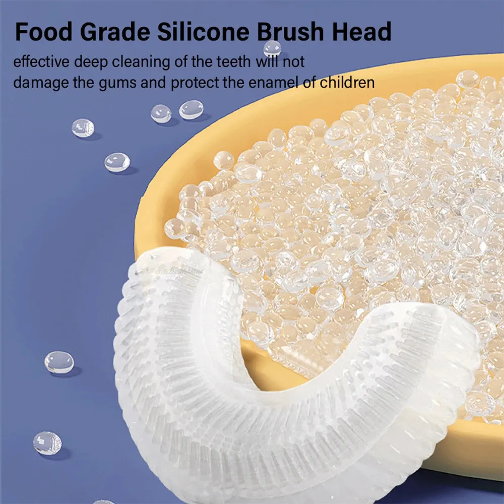 Children U-shaped Electric Toothbrush Silicone Automatic Sonic Kids ...