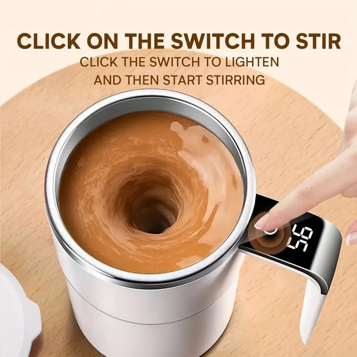 Self Stirring Coffee Mug with 304 Stainless Steel Stirrer and ...