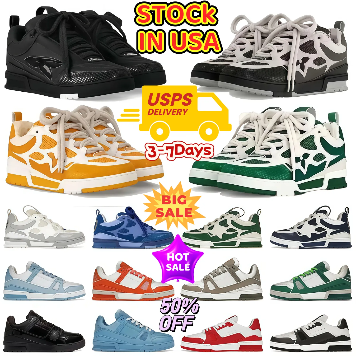 Wholesale Box Luxury Virgil Skate Trainers Calfskin Leather... At Only ...