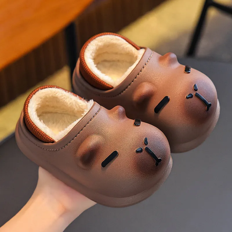 Children's Slippers Unisex Leather Lace Upper Waterproof PVC Outsole ...