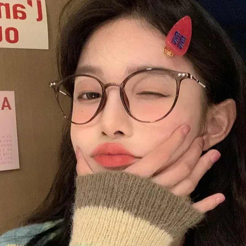 Korean Women Lady Students Anti-Radiation Glasses Computer Eyewear ...