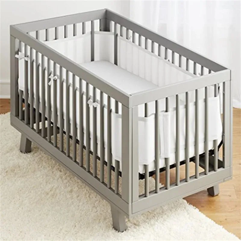 Mesh Crib Liner Breathable Polyester Bed Bumper for Standard Full-Size ...