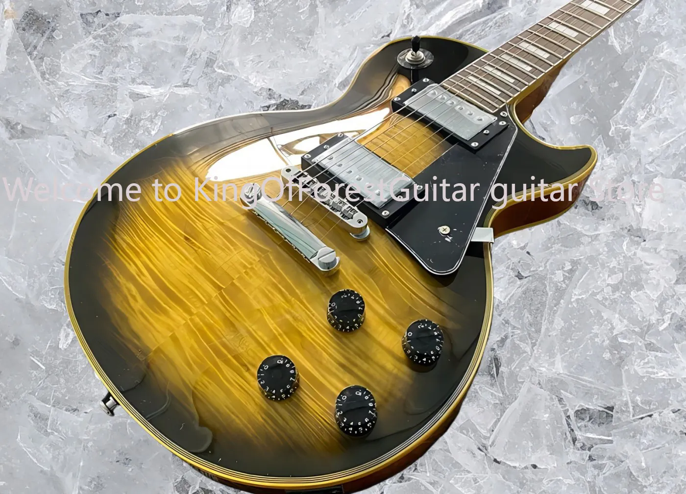 Flame maple top mahogany body solid body electric guitar 6 strings ABR ...