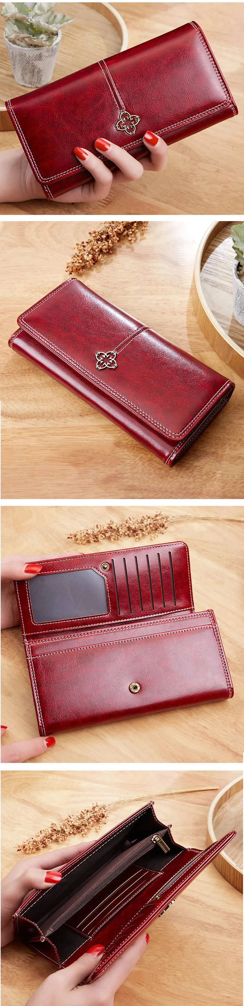 Womens Long Leather Wallet Polyester Business Formal Purse with Coin ...