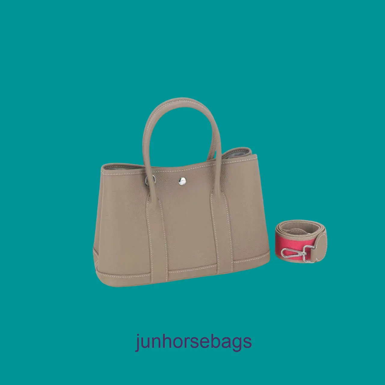 Leather Drawstring Tote Bag Hand-Stitched Top Layer Cowhide Womens ...