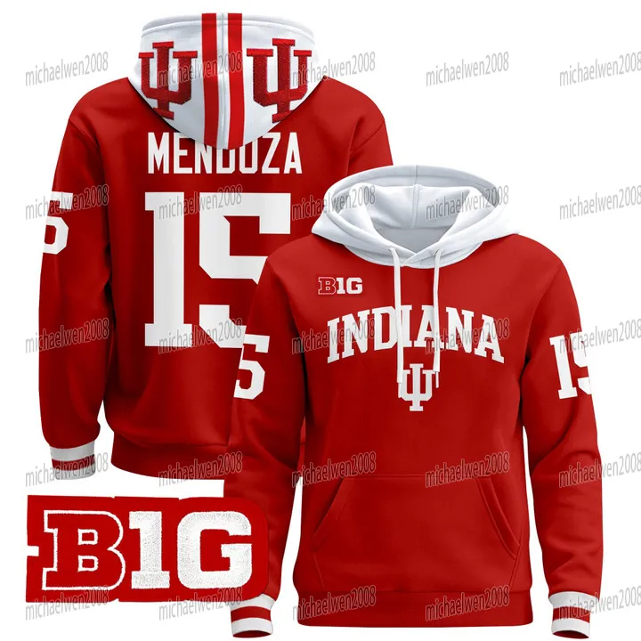 Fernando Mendoza Indiana Hoosiers Football Jersey Hoodie Rust NCAA ...