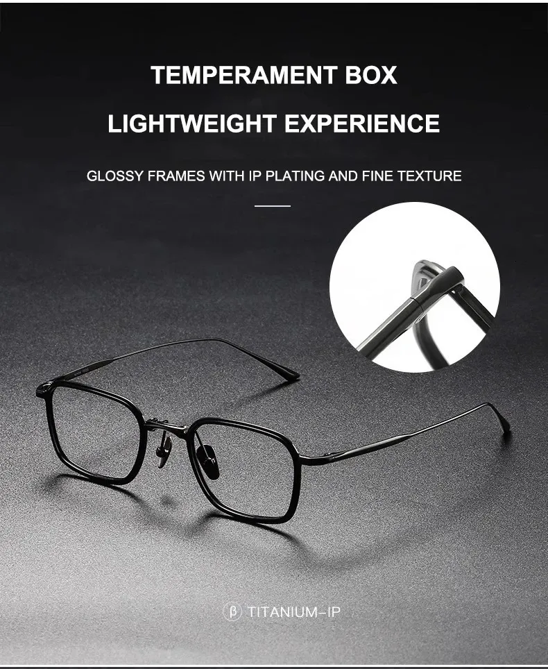 Retro Square Half Frame Eyeglasses for Men and Women, PC Frame, Far ...