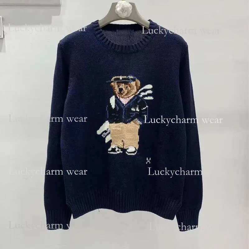 Letter Print Knit Sweater Women, Cartoon Bear Design, Fall Winter ...