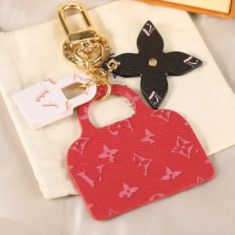 Elegant Floral Design Leather Car Key Ring with Crystal Pillar and ...