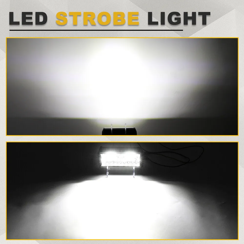 2x 7-inch LED Work Light Bar Flood Spot DRL Fog Lamp for Offroad ...