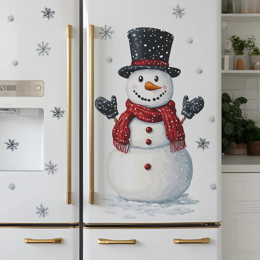 Christmas Snowman Snowflake PVC Vinyl Wall Stickers for Indoor Wall and ...