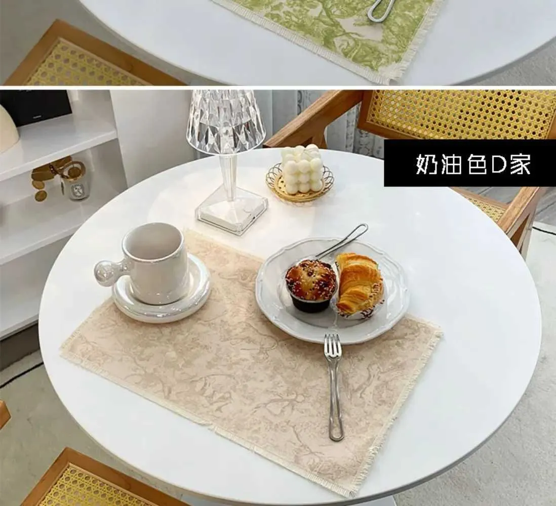 French Cotton Bamboo Rectangle Table Mat Set - Spill-Proof Heat Shield ...